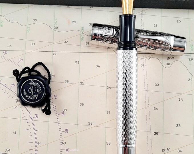 NOS Laban Signet Fountain Pen in a Platinum Plated Barley Corn or ...