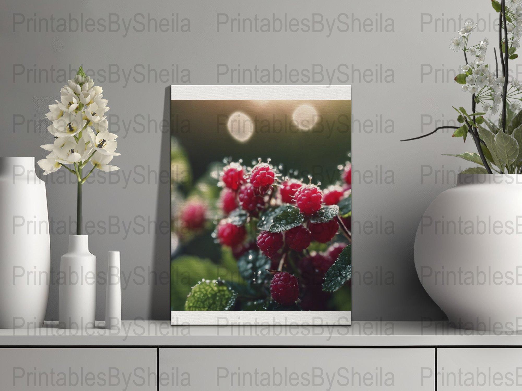 Raspberry Wall Art Print, Nature Photography, Botanical Art, Kitchen ...