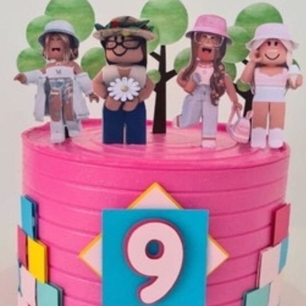 Roblox Pink Cake Topper - Etsy