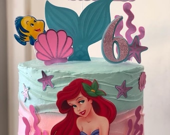 Little Mermaid Cake Topper Princess Ariel Party Decorations - Etsy