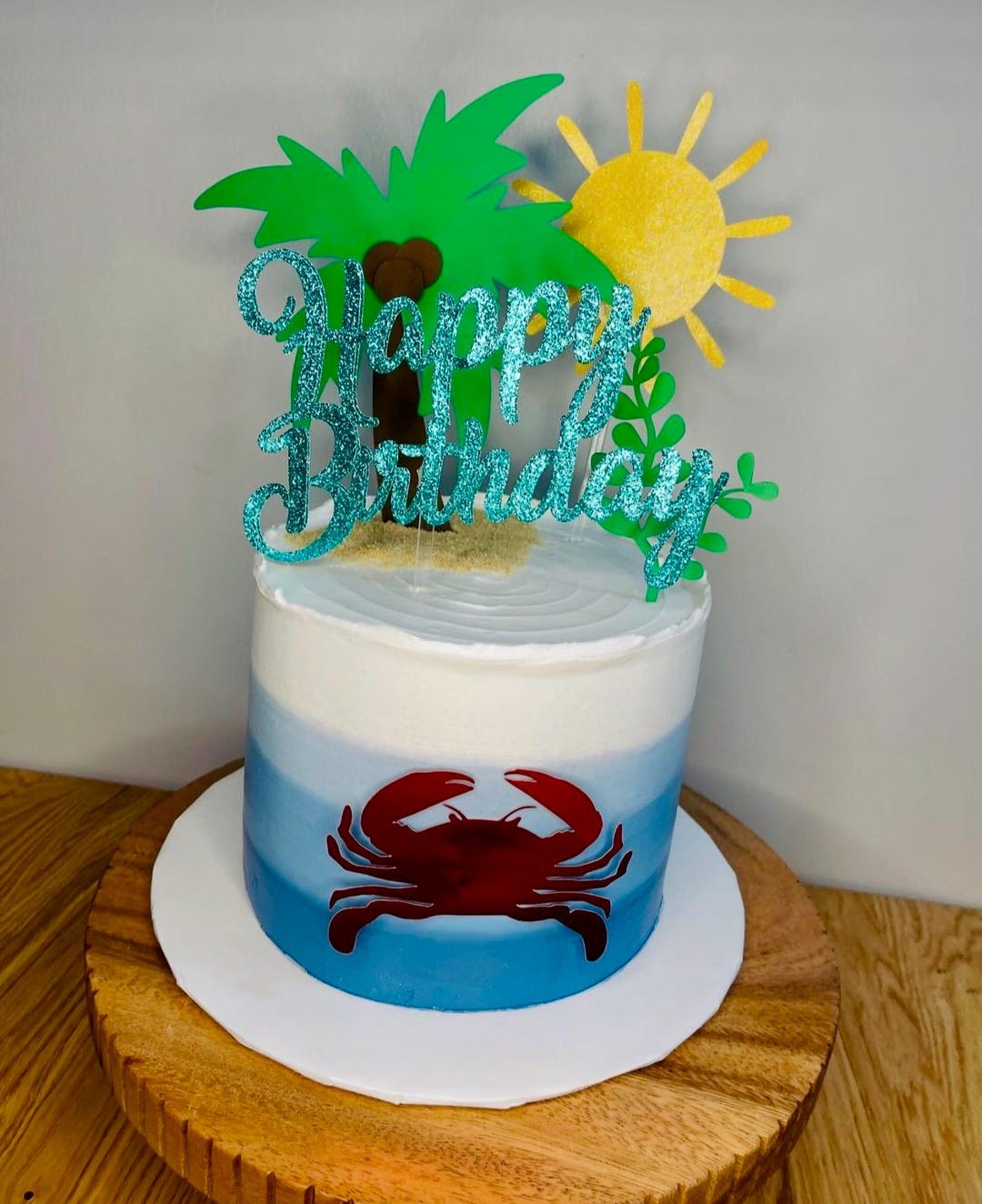 Crab Under the Sea Cake Topper, Crab Cake Topper, Crab Birthday ...