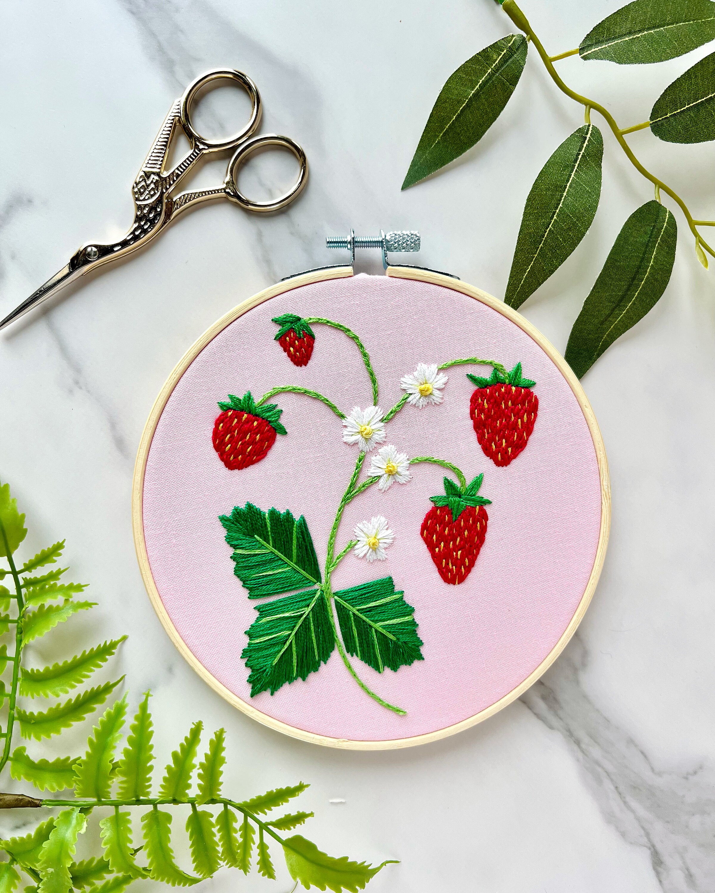 PDF Hand Embroidery Pattern- Strawberry Design With Printable Step by ...