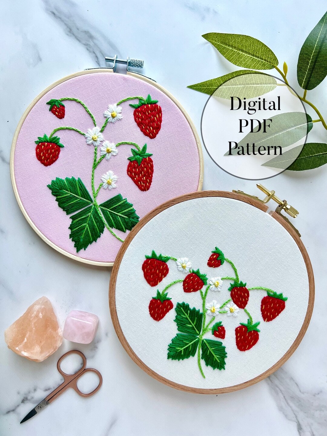 PDF Hand Embroidery Pattern- Strawberry Design With Printable Step by ...