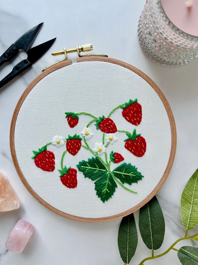 PDF Hand Embroidery Pattern- Strawberry Design With Printable Step by ...