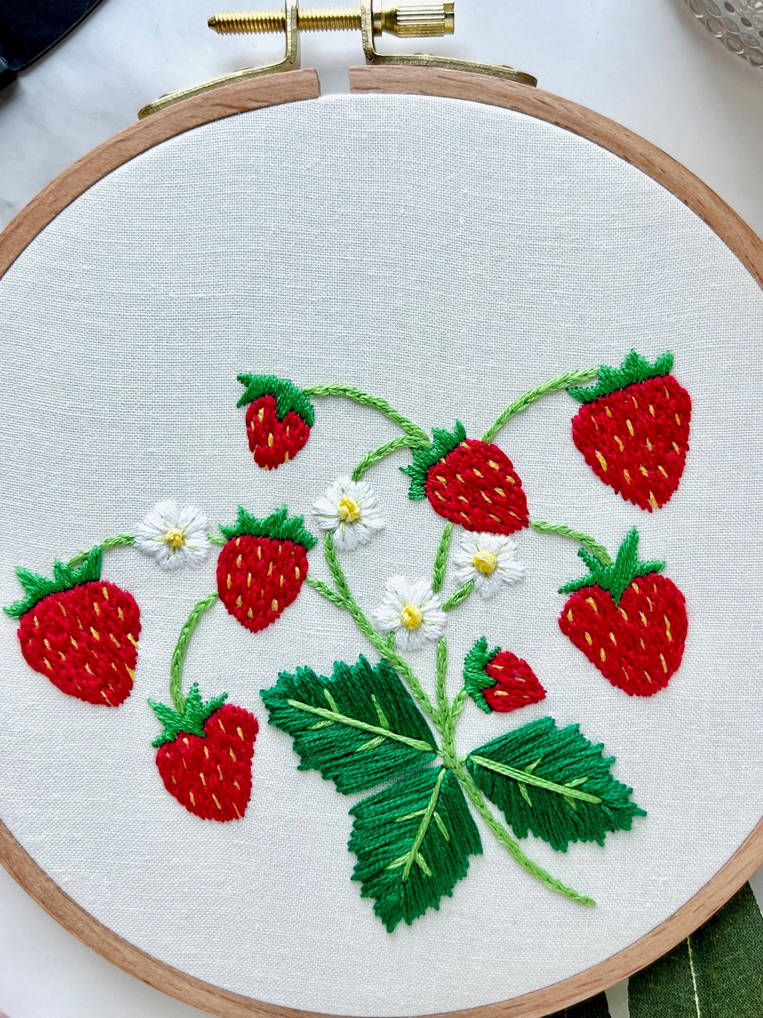 PDF Hand Embroidery Pattern- Strawberry Design With Printable Step by ...