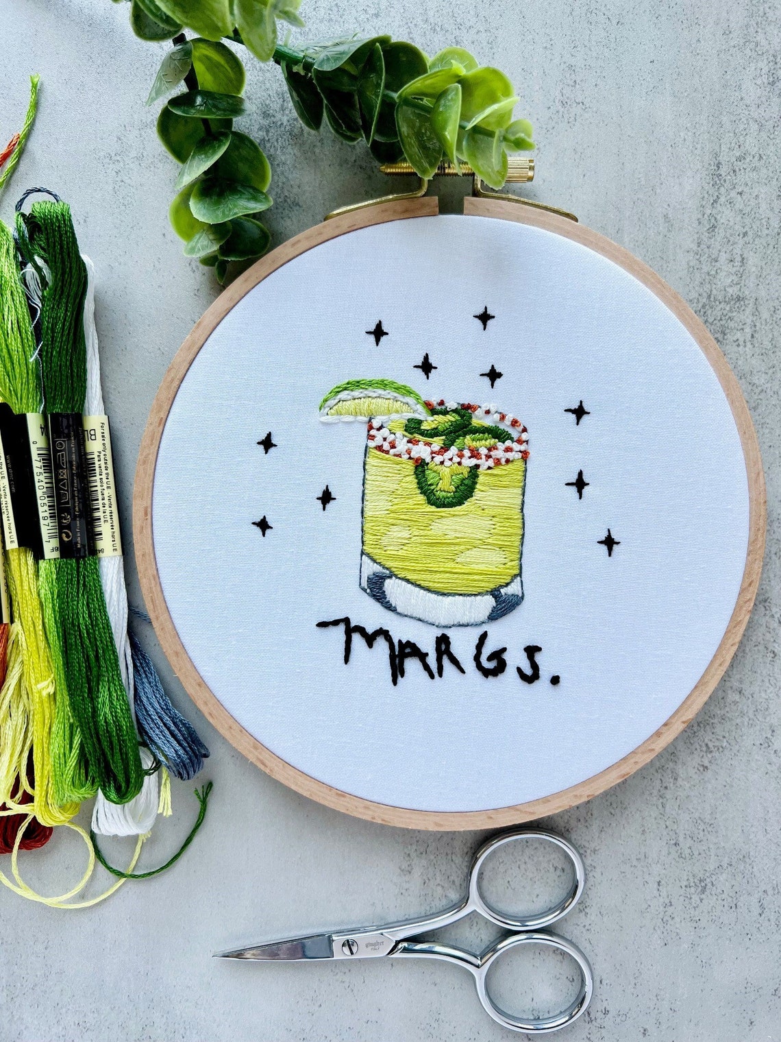 Margarita Embroidery Pattern PDF Spicy Marg Design With Printable Step ...
