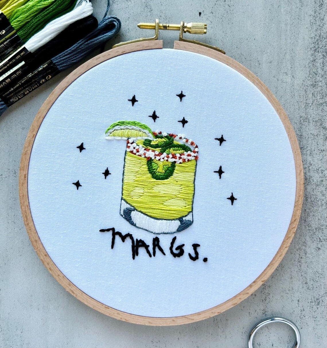 Margarita Embroidery Pattern PDF Spicy Marg Design With Printable Step ...