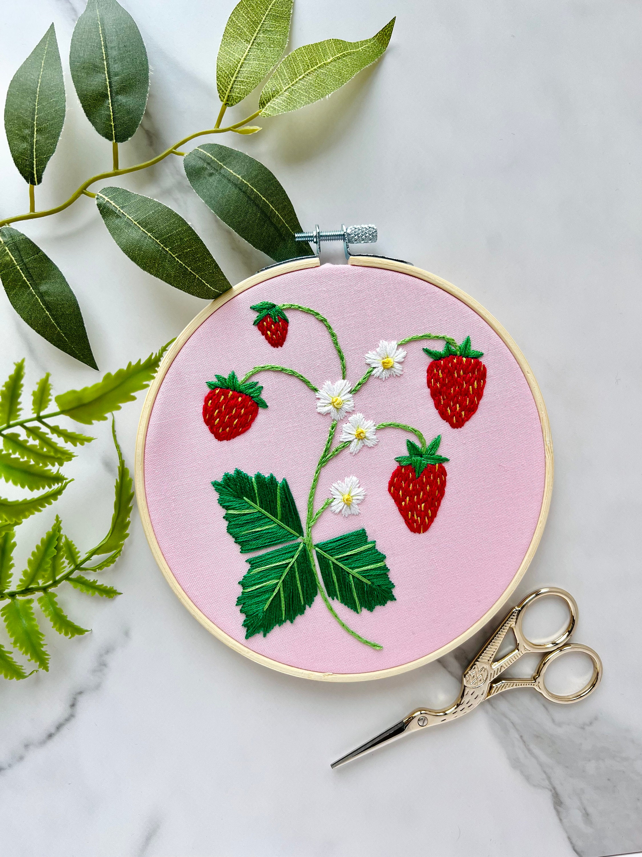 PDF Hand Embroidery Pattern- Strawberry Design With Printable Step by ...