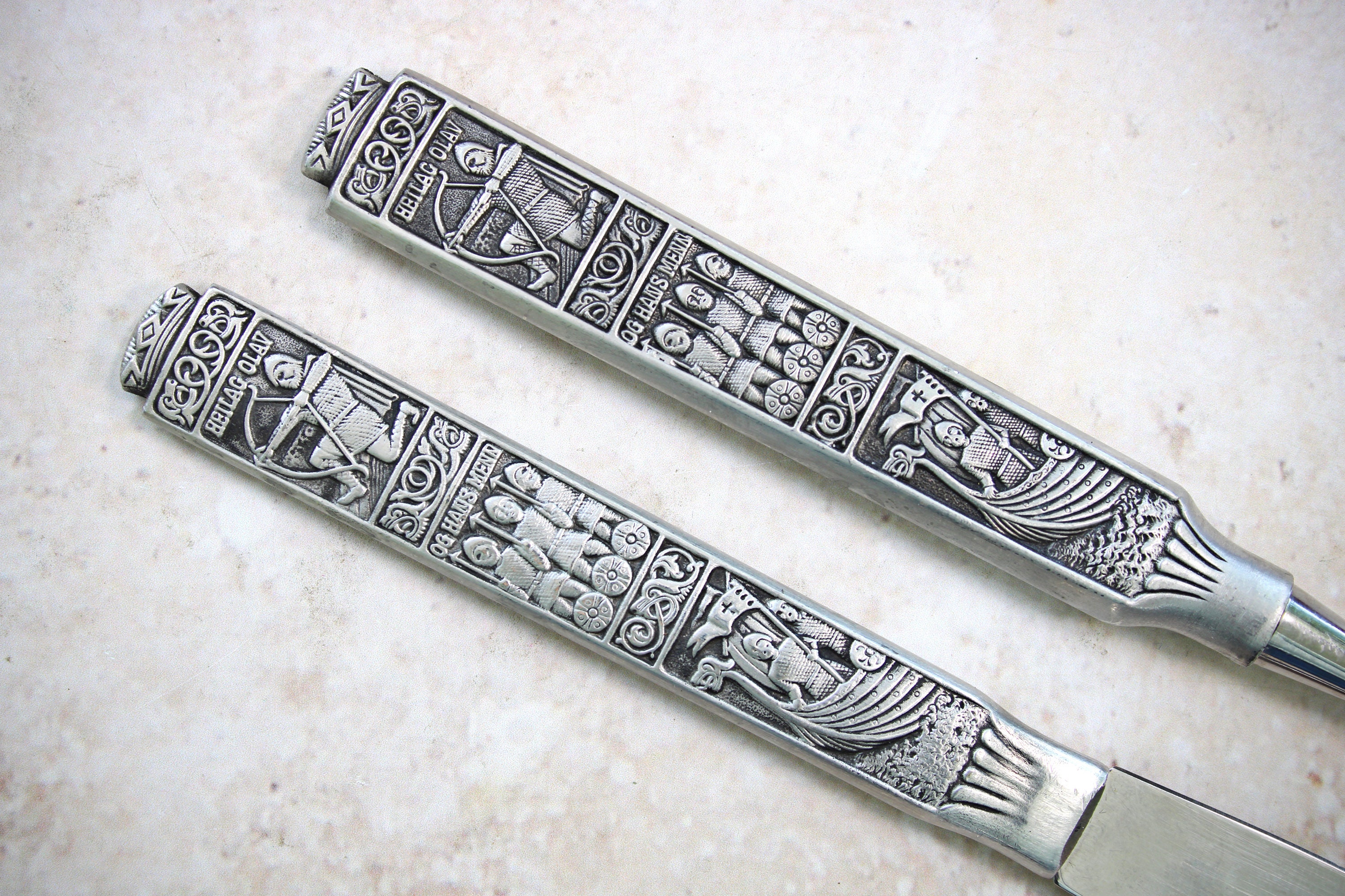 Vintage Viking Cheese Slicer Set Original Box Konge Tinn Longboat ...