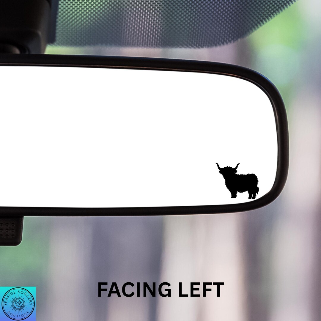 Cow Decal, Highland Cow, Shaggy Cow, Animals, Rearview Mirror Decal ...