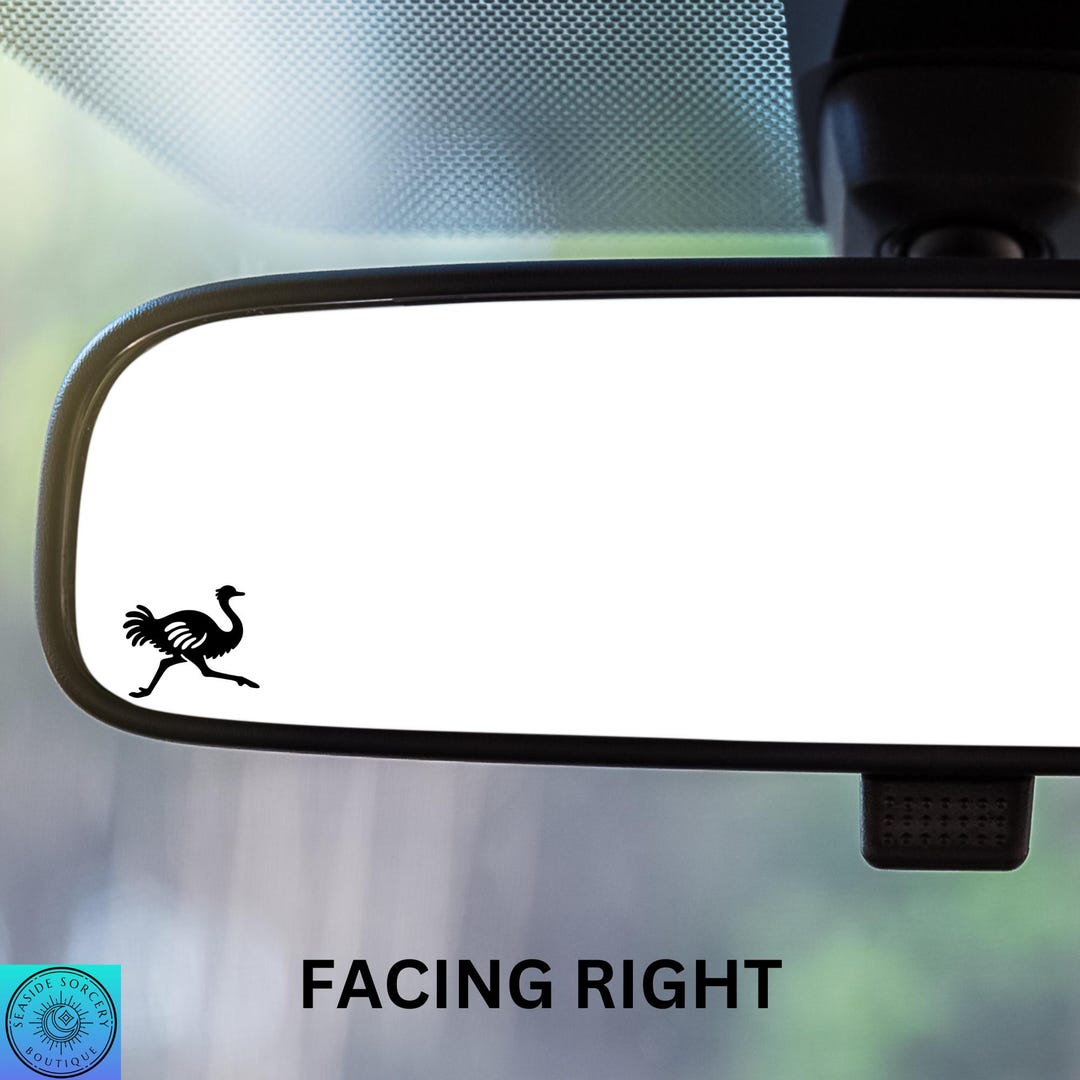 Ostrich Decal, Mini Ostrich, Emu Decal, Rearview Mirror Decal, Car ...