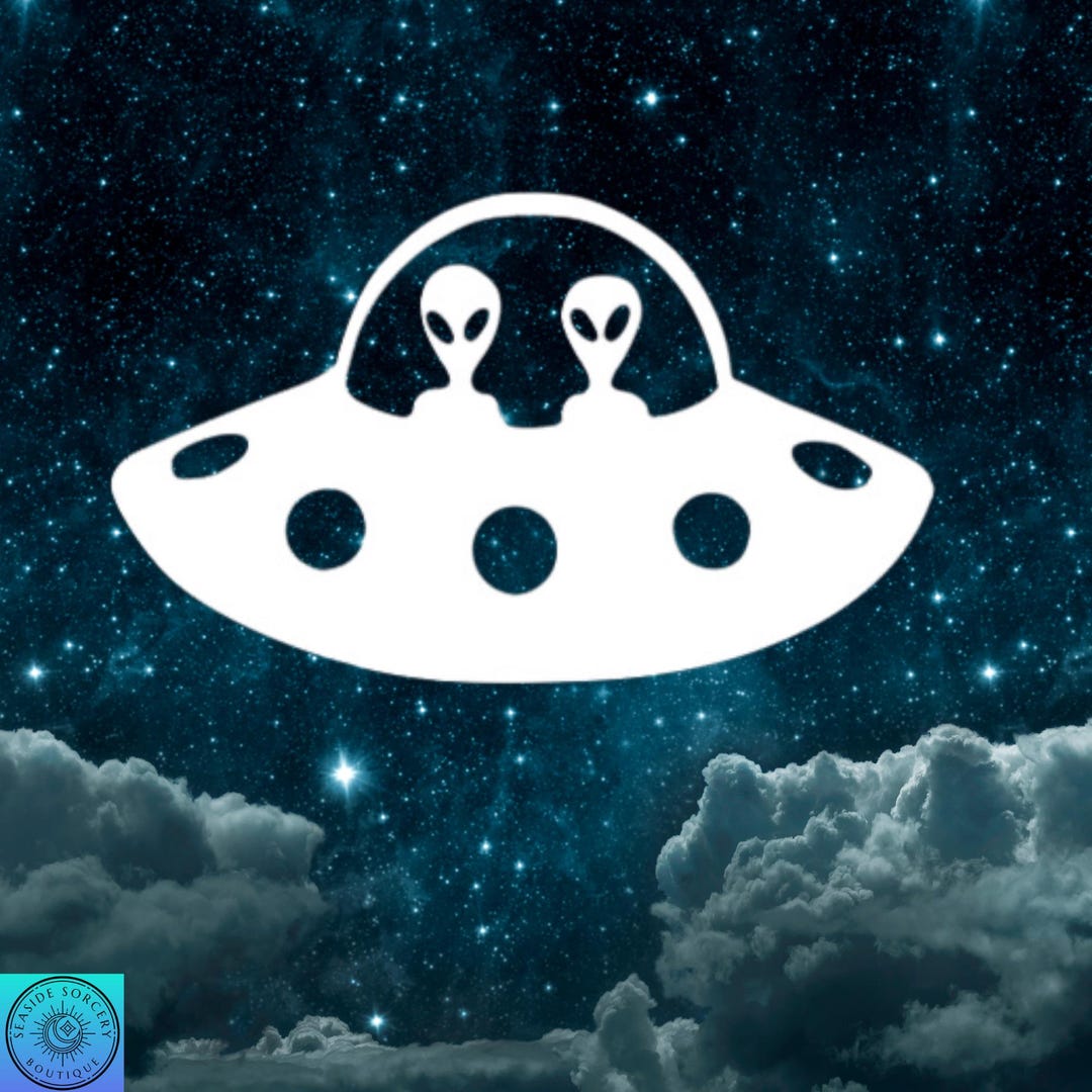 UFO Decal, Alien Decal, Flying Saucer, Believe, Car Decal, Indoor ...