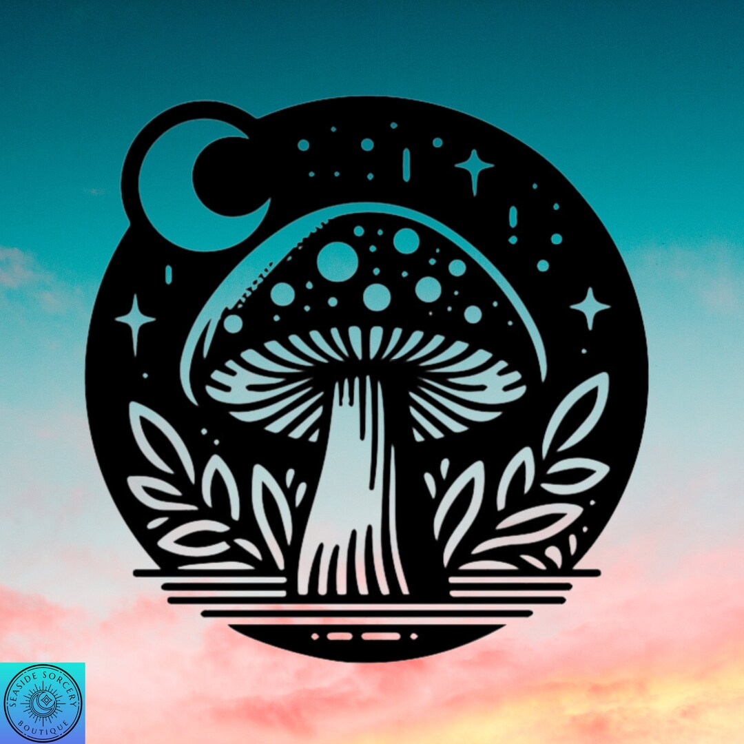Mushroom Decal, Moon Mushroom Decal, Car Decal, Indoor/outdoor ...