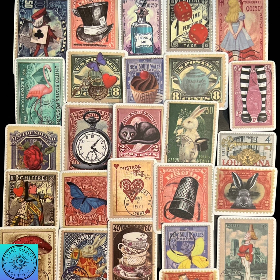 Alice Stickers, Wonderland, Through the Looking Glass, Alice Stamps ...