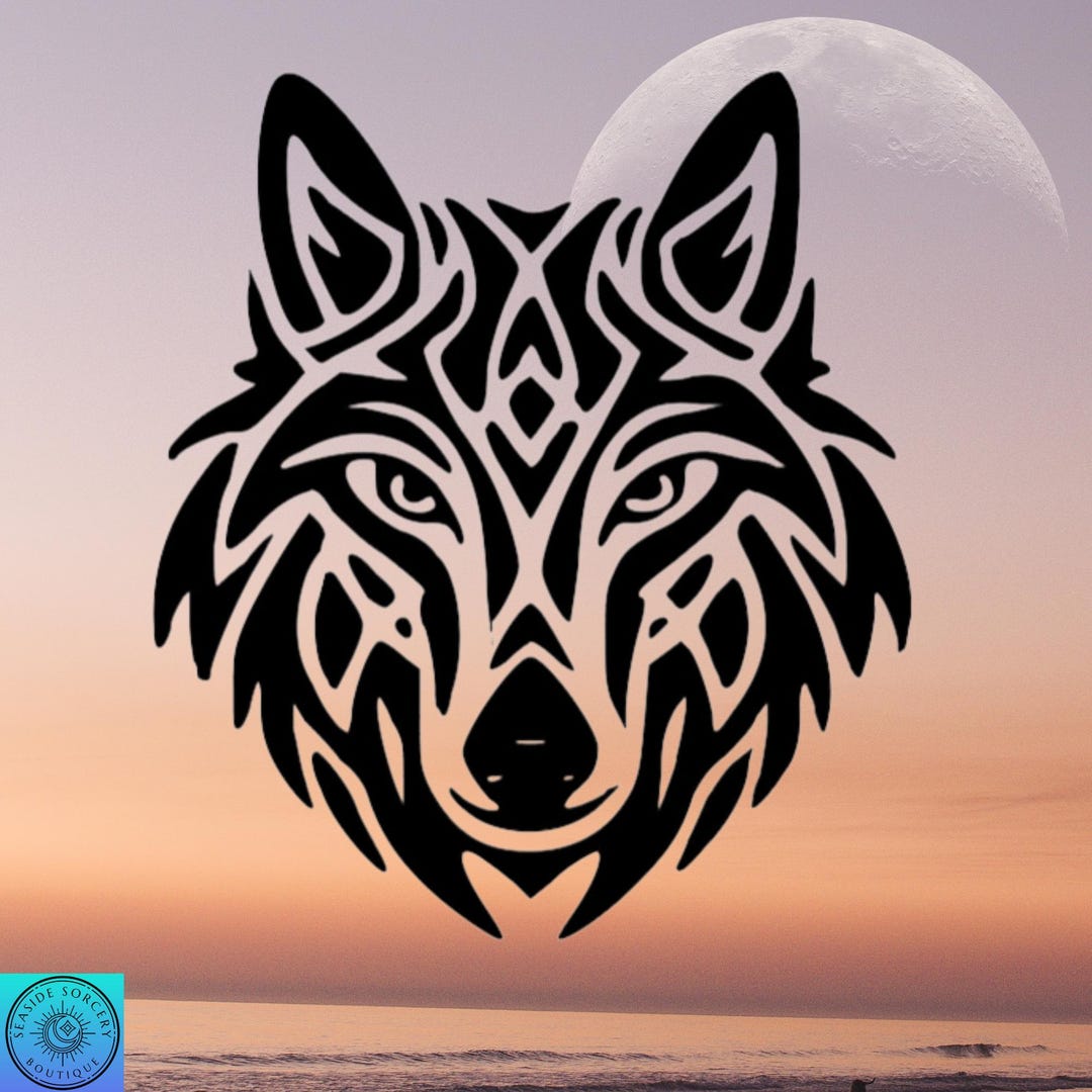 Wolf Decal, Wolf Face, Wildlife, Nature, Celtic Wolf, Car Decal, Indoor ...