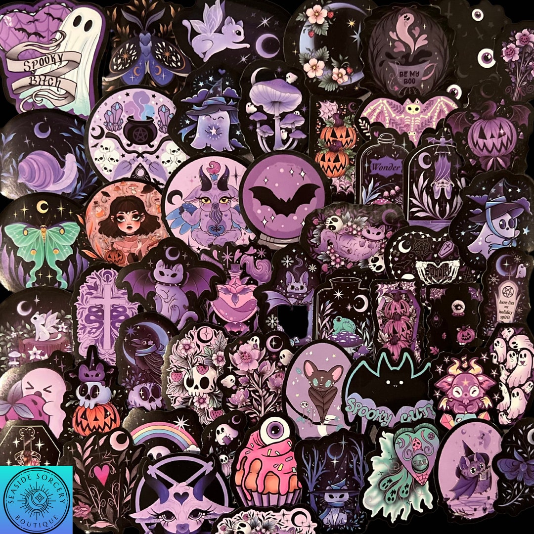 Cute Gothic Stickers, Fun, Purple, Black, Dark, Random Sticker Packs 10 ...