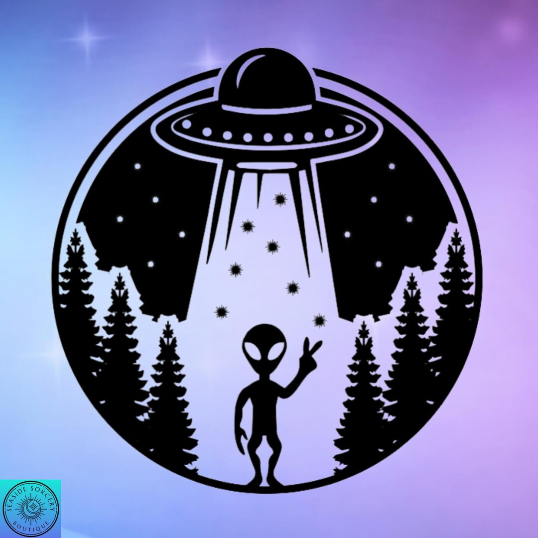 UFO Decal, Alien Decal, Flying Saucer, Believe, Car Decal, Indoor ...