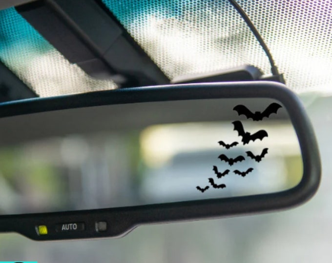 Rearview Mirror Bat Ball Decal, 9 Mini Bats, Gothic, Mini Decal, Car ...