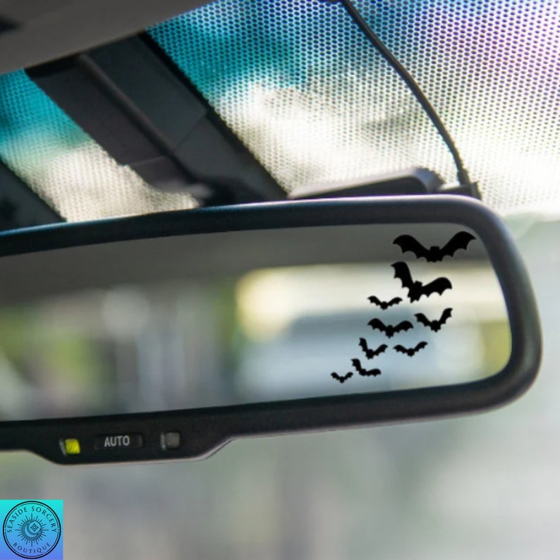 Rearview Mirror Bat Ball Decal, 9 Mini Bats, Gothic, Mini Decal, Car ...