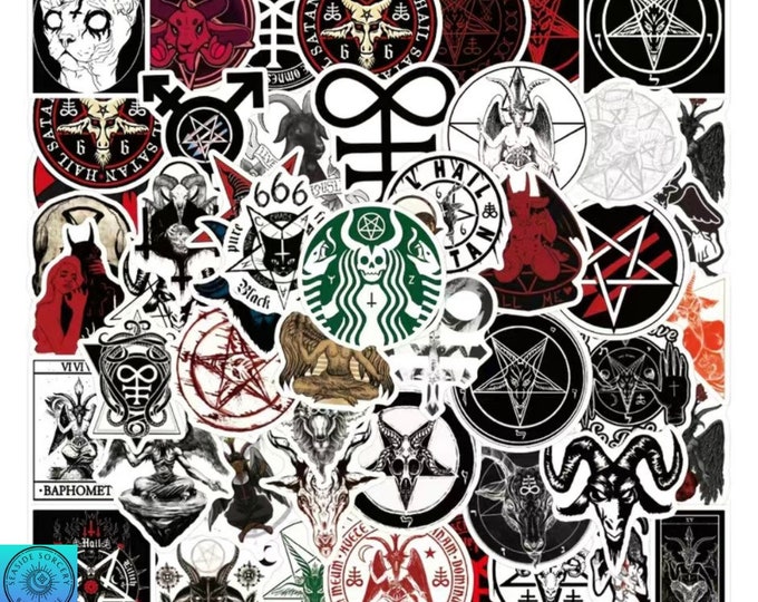 Baphomet Stickers, Dark, Cult, Pentagram, Occult, Random Sticker Packs ...