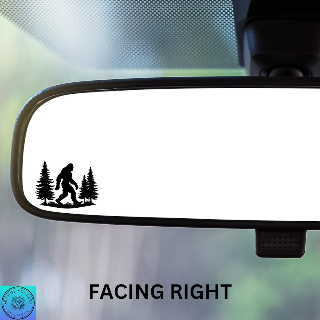 Sasquatch Decal, Sasquatch in Trees, Bigfoot in Forest, Rearview Mirror ...