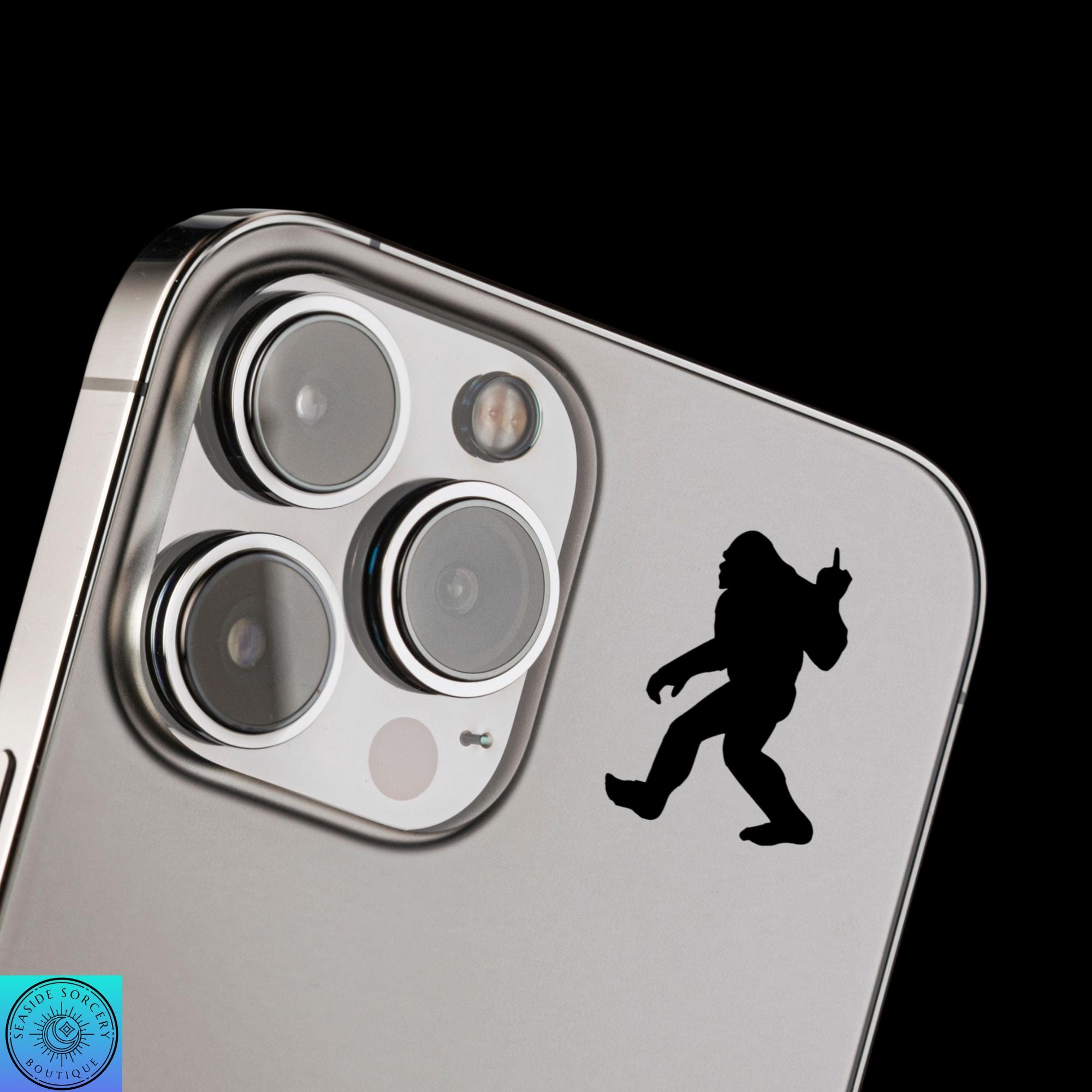 Sasquatch Decal, Mini Bigfoot, Middle Finger Sasquatch, Rearview Mirror ...