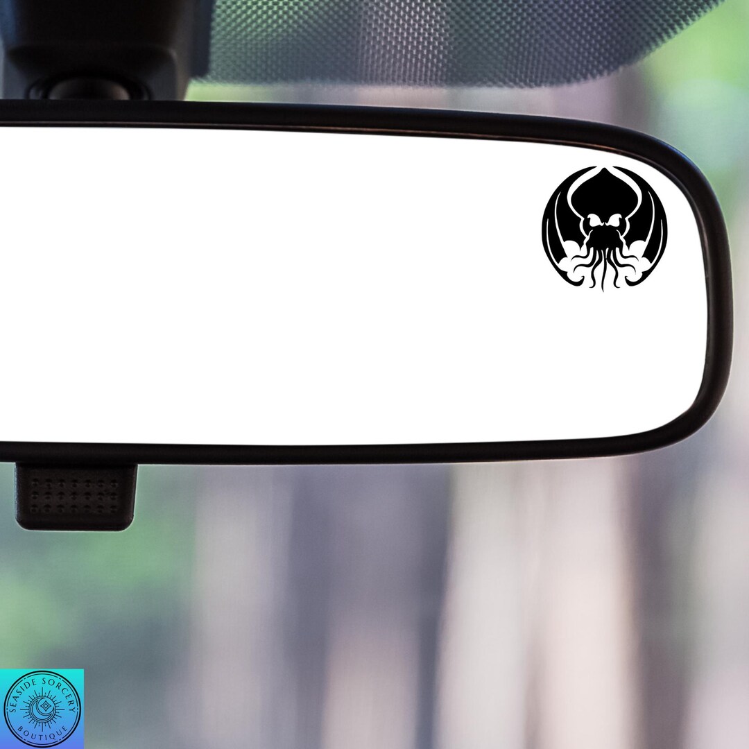 Cthulhu Decal, HP Lovecraft, Necronomicon, Rearview Mirror Decal, Mini ...