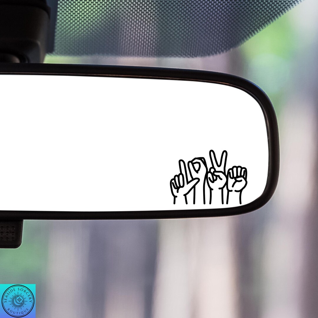 ASL Decal, Love Decal, I Love You Decal, Couples Decal, Rearview Mirror ...