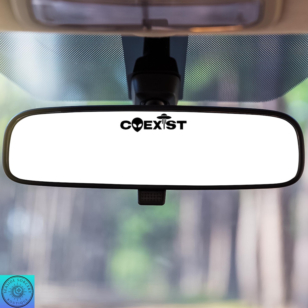 UFO Decal, Alien Decal, Space, Outerspace, Believe, Rearview Mirror ...