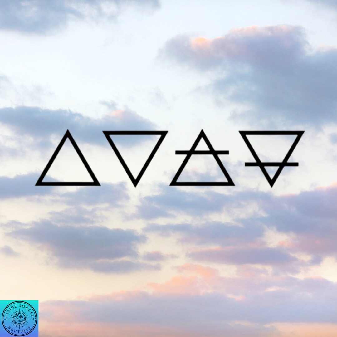 Four Elements Alchemy Symbol Decal, 4 Alchemy Elements, Car Decal ...