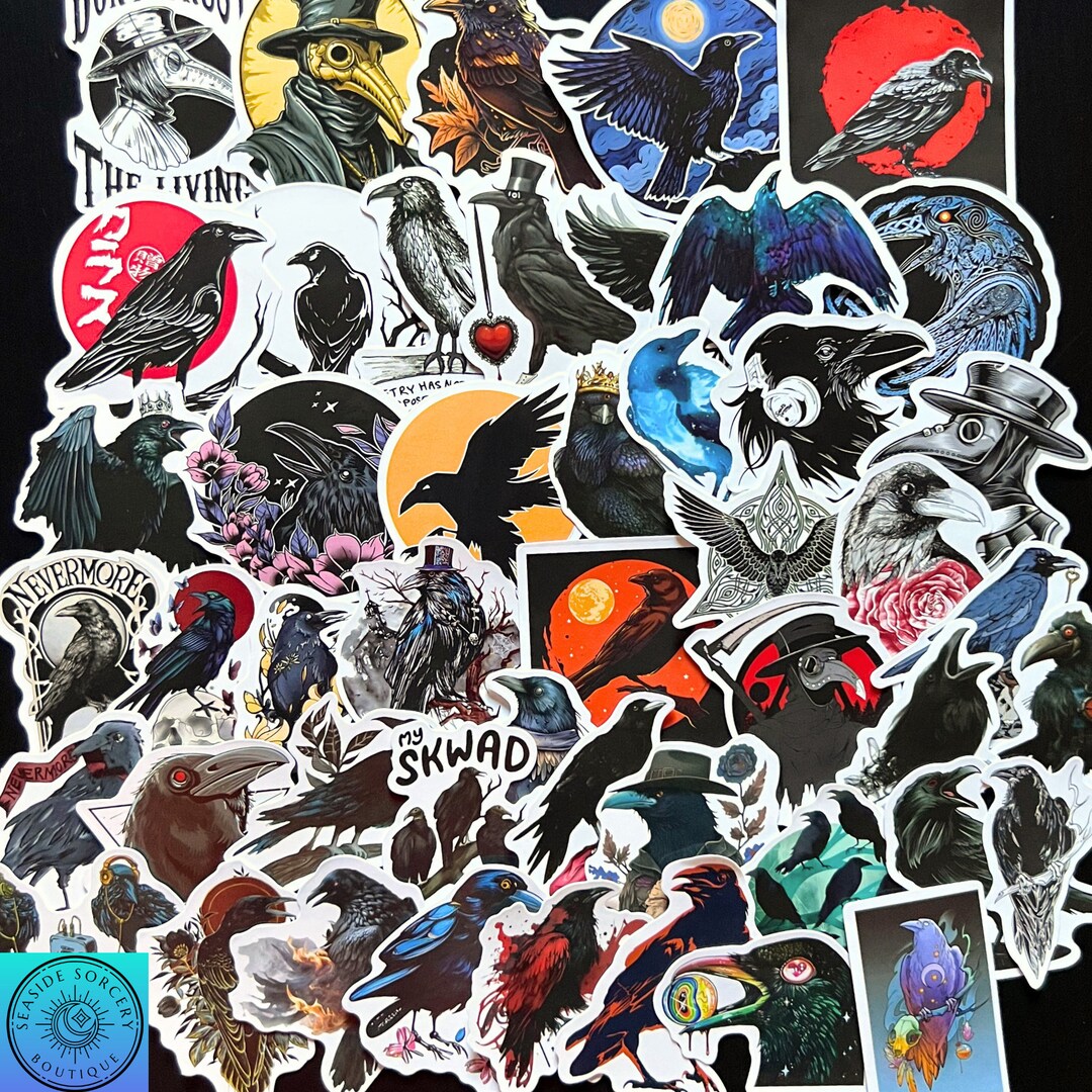 Crow Stickers, Raven Stickers, Corvid Stickers, Random Sticker Packs 10 ...