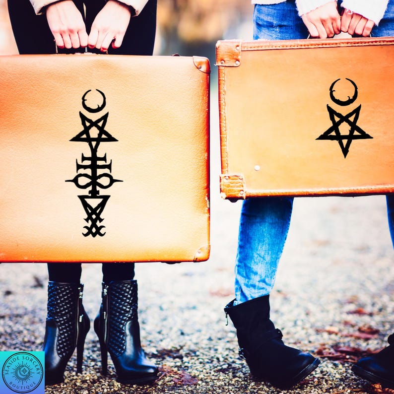 Lucifer Decal, Lucifer Leviathan Baphomet Symbols, Trinity, Car Decal ...