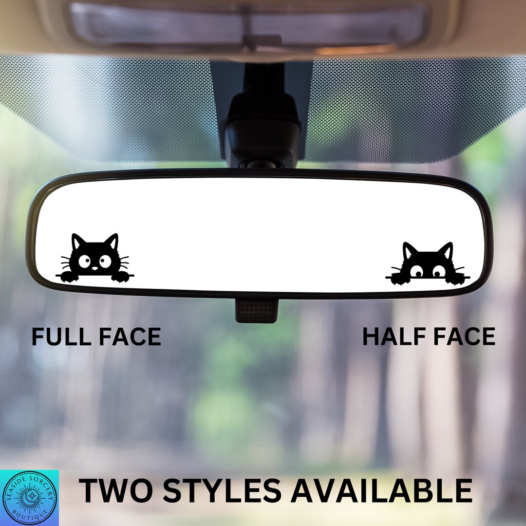 Cat Decal, Mini Cat, Peeking Cat, Rearview Mirror Decal, Car Decal ...