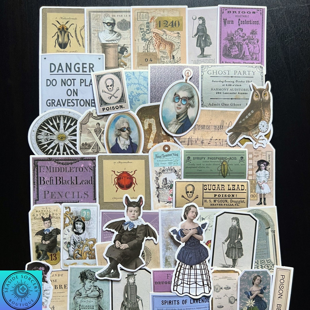Retro Gothic Stickers, Vintage Goth, Bat, Random Sticker Packs 10/20/50 ...