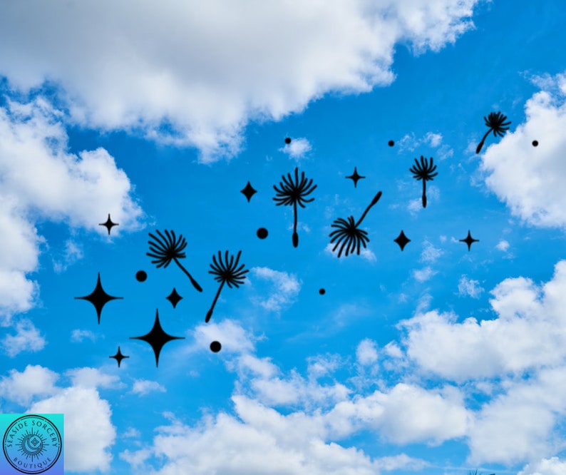 Blowing Dandelions Decal Dandelion Seeds Car Decal Wall - Etsy