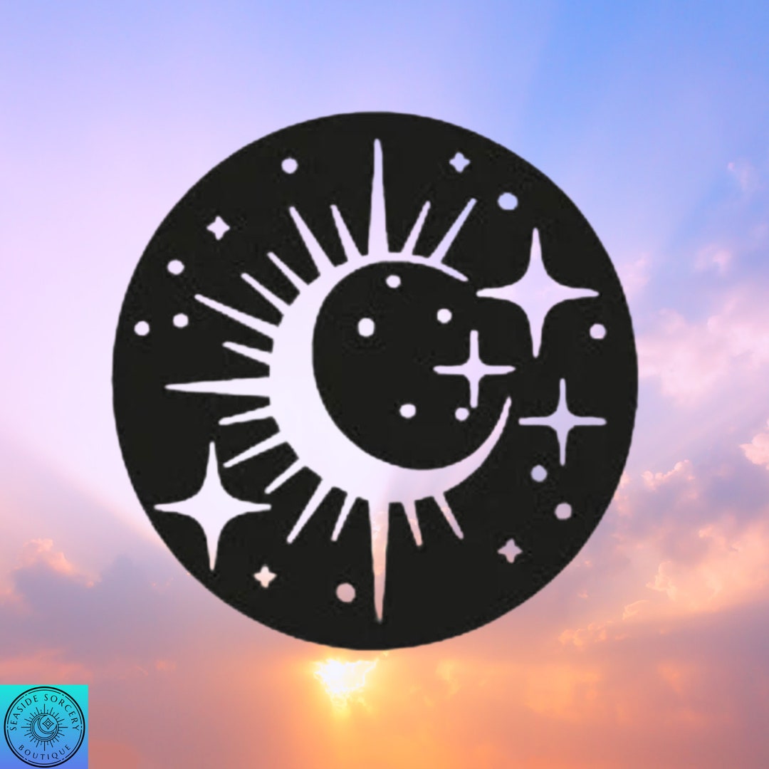 Moon and Stars Decal, Celestial Decal, Lunar, Car Decal, Wall Decal ...