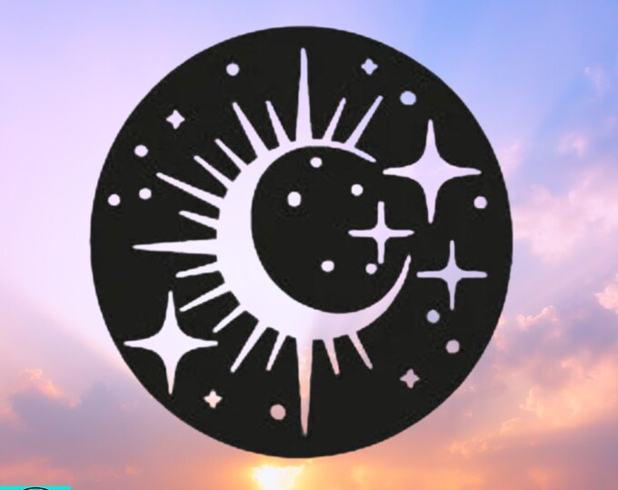 Sun Moon Stars Sticker, Celestial Sticker, Sun Moon Stars Decor ...