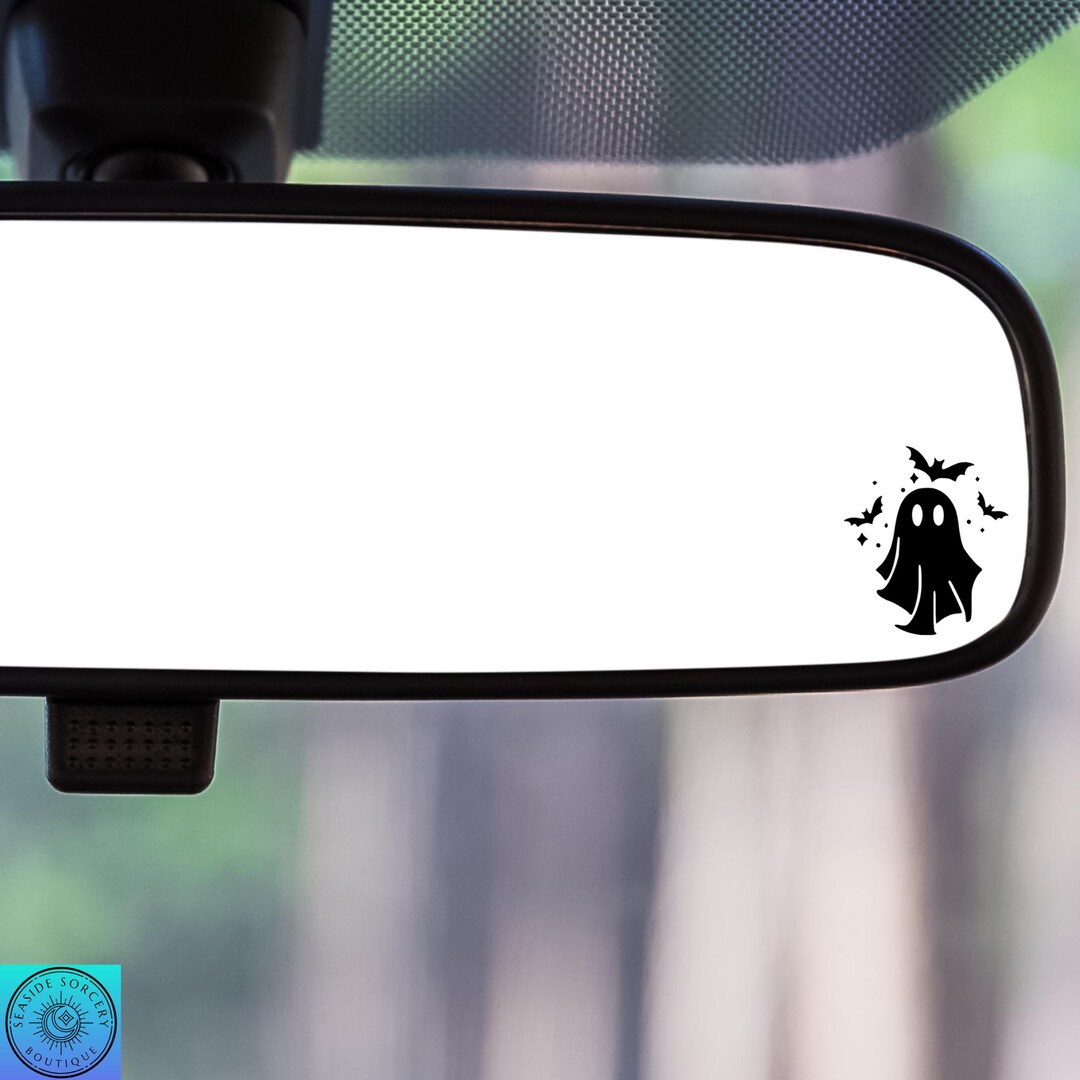 Ghost Decal, Ghost With Bats, Mini Ghost, Rearview Mirror Decal, Car ...