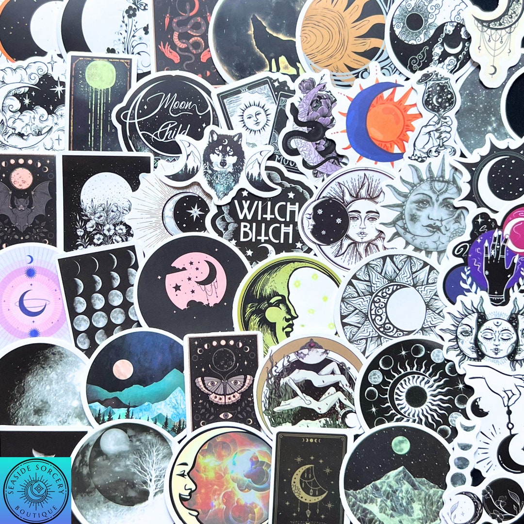 Moon Phase Stickers, Celestial, Mystical, Lunar, Random Sticker Packs ...