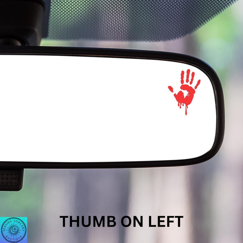 Dripping Handprint Decal, Bloody Handprint, Rearview Mirror Decal, Car ...