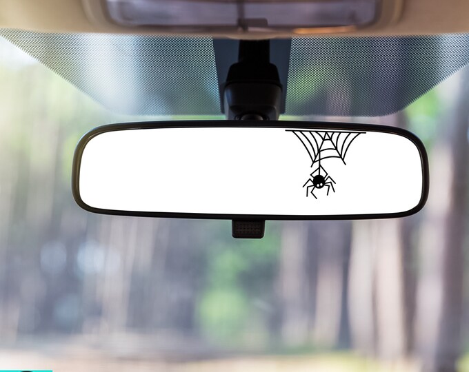 Spider Decal, Spiderweb Decal, Mini Spider, Rearview Mirror Decal, Car ...