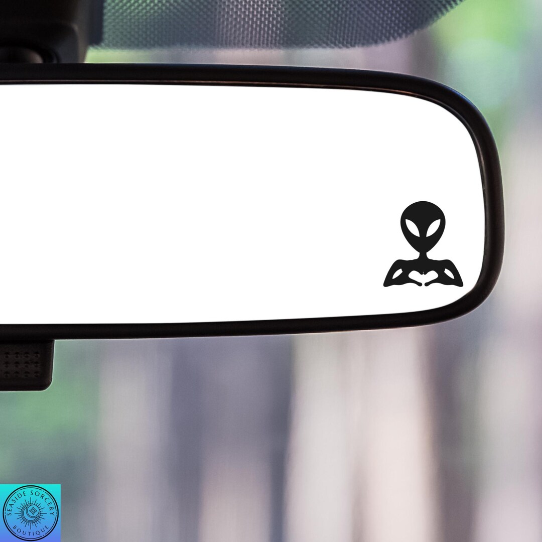 Alien Decal, Tiny Alien, Mini Alien, Space, Rearview Mirror Decal, Mini ...