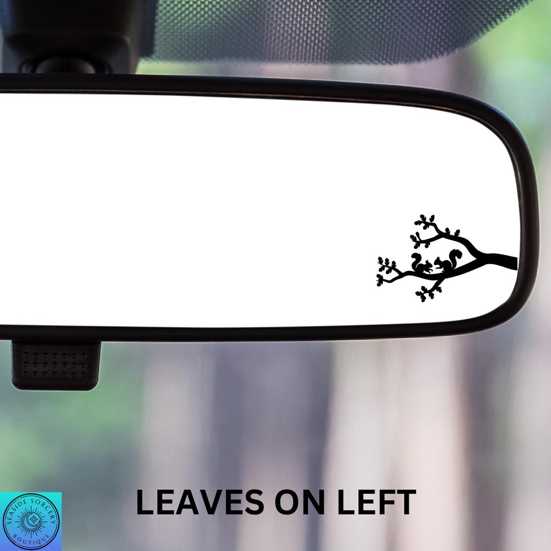 Squirrel Decal, Squirrels in Tree, Animals, Rearview Mirror Decal, Car ...