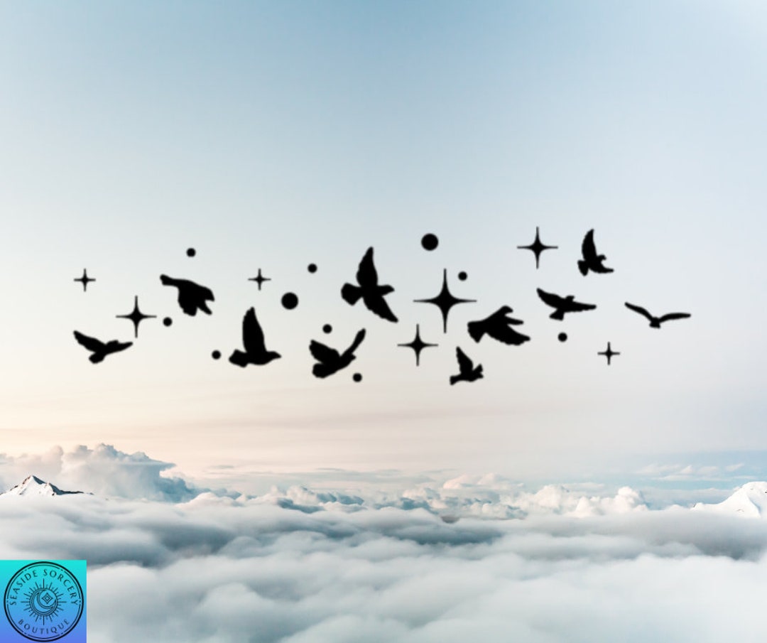 Flying Birds Decal Flock of Birds Stars Car Decal Wall - Etsy