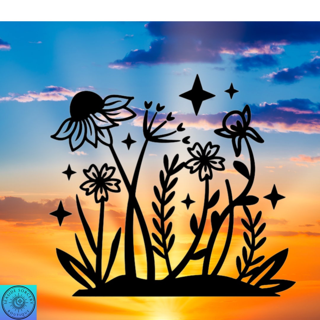 Wildflower Decal, Flower Decal, Boho, Gift for Plant Lovers, Car Decal ...