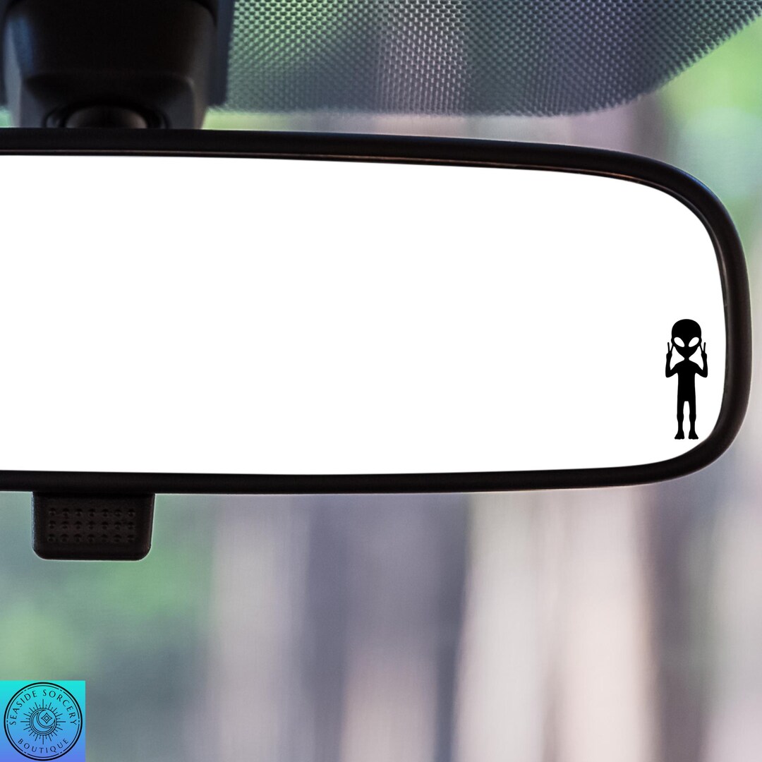 Alien Decal, Tiny Alien, Mini Alien, Space, Rearview Mirror Decal, Mini ...