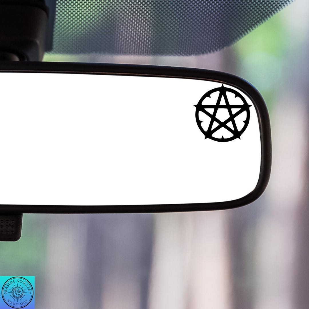Pentagram Decal, Pentacle Decal, Witchcraft, Rearview Mirror Decal ...