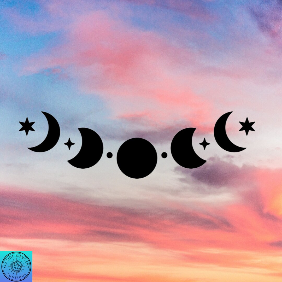Moon Phases Decal, Moon Magic, Mystical Moon, Car Decal, Wall Decal ...
