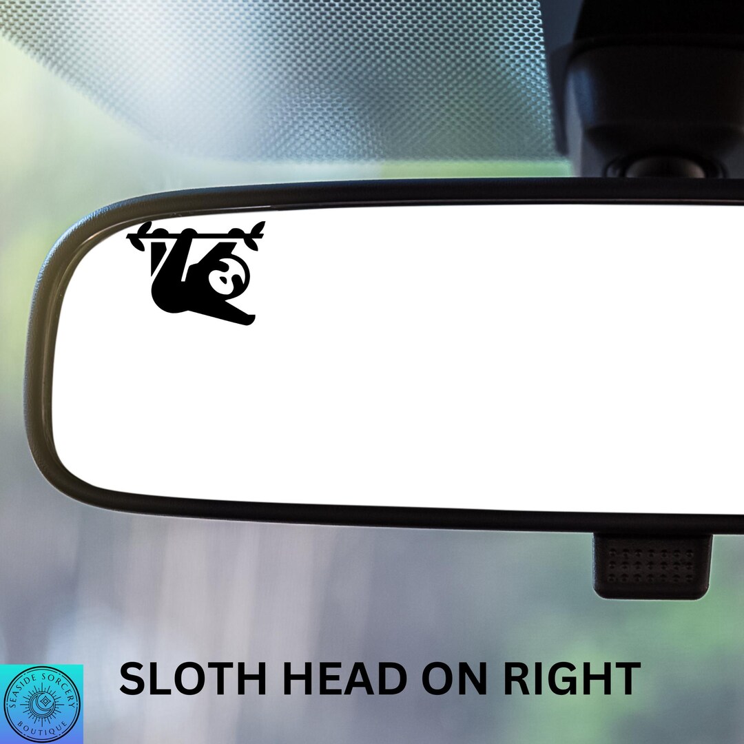 Sloth Decal, Mini Sloth, Tiny Sloth, Gift, Rearview Mirror Decal, Car ...