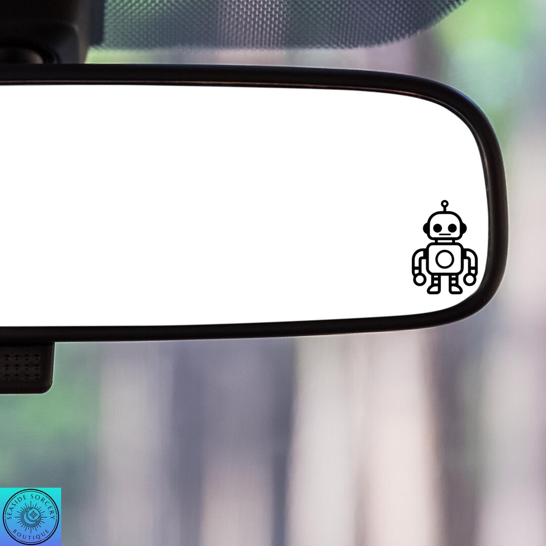 Robot Decal, Retro Robot, Tiny Robot, Rearview Mirror Decal, Mini Decal ...